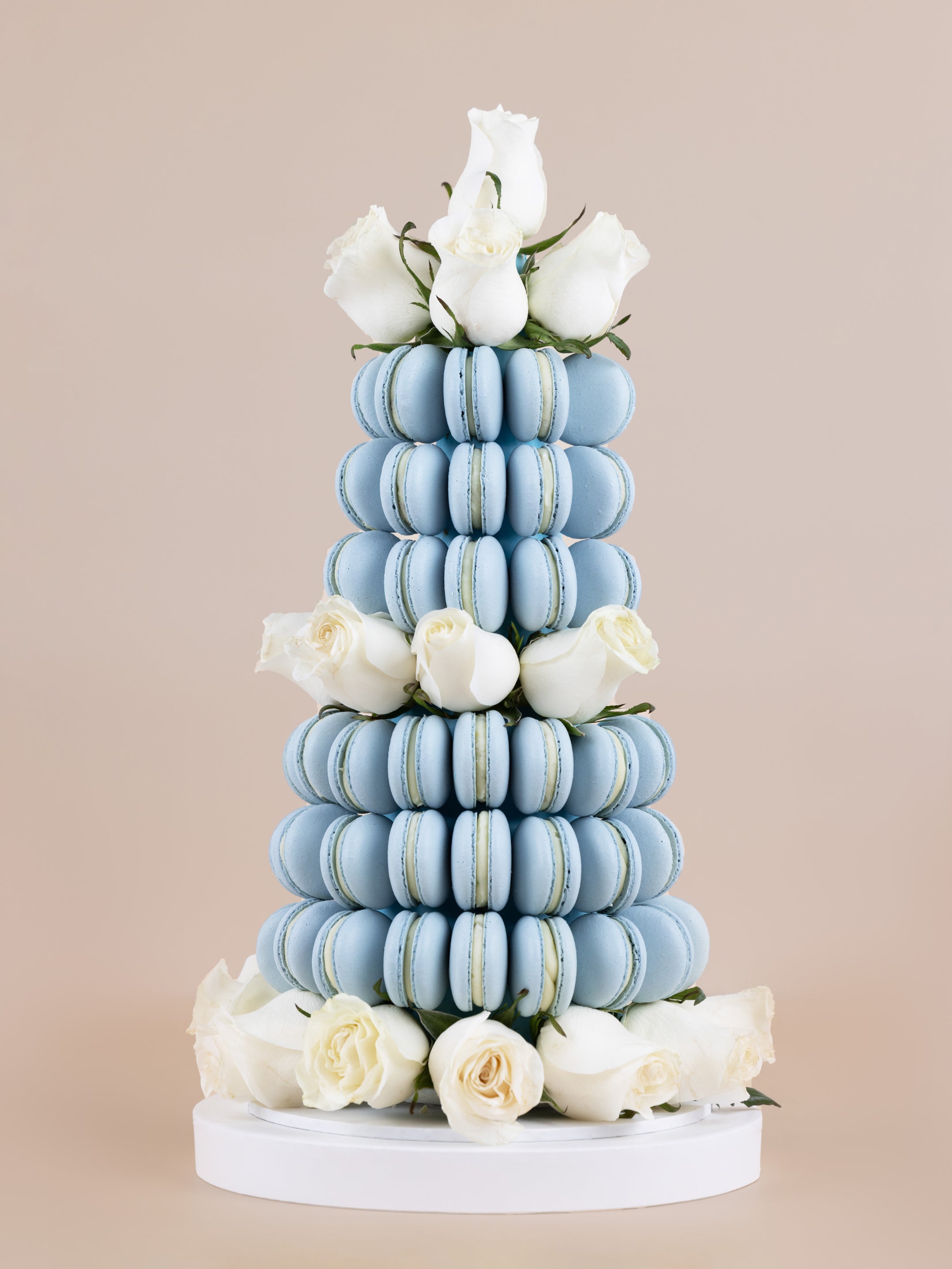 Strawberries and Co. - Baby Blue Macaron Tower | Edible Art